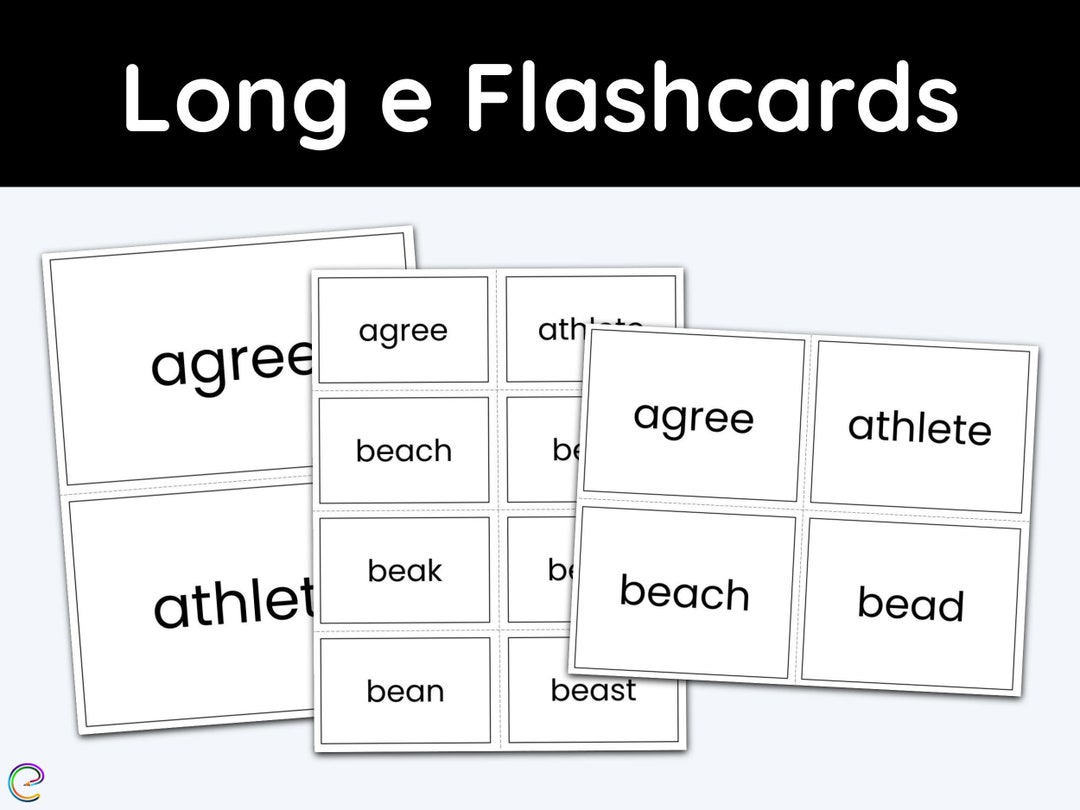 Long E, Flashcards Printable, Vowels, Kindergarten, Home Schooling ...