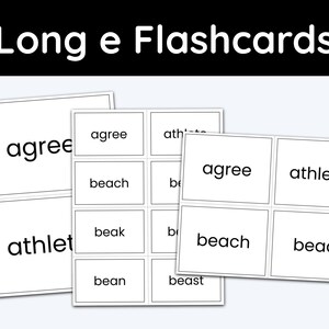 Long E, Flashcards Printable, Vowels, Kindergarten, Home Schooling ...