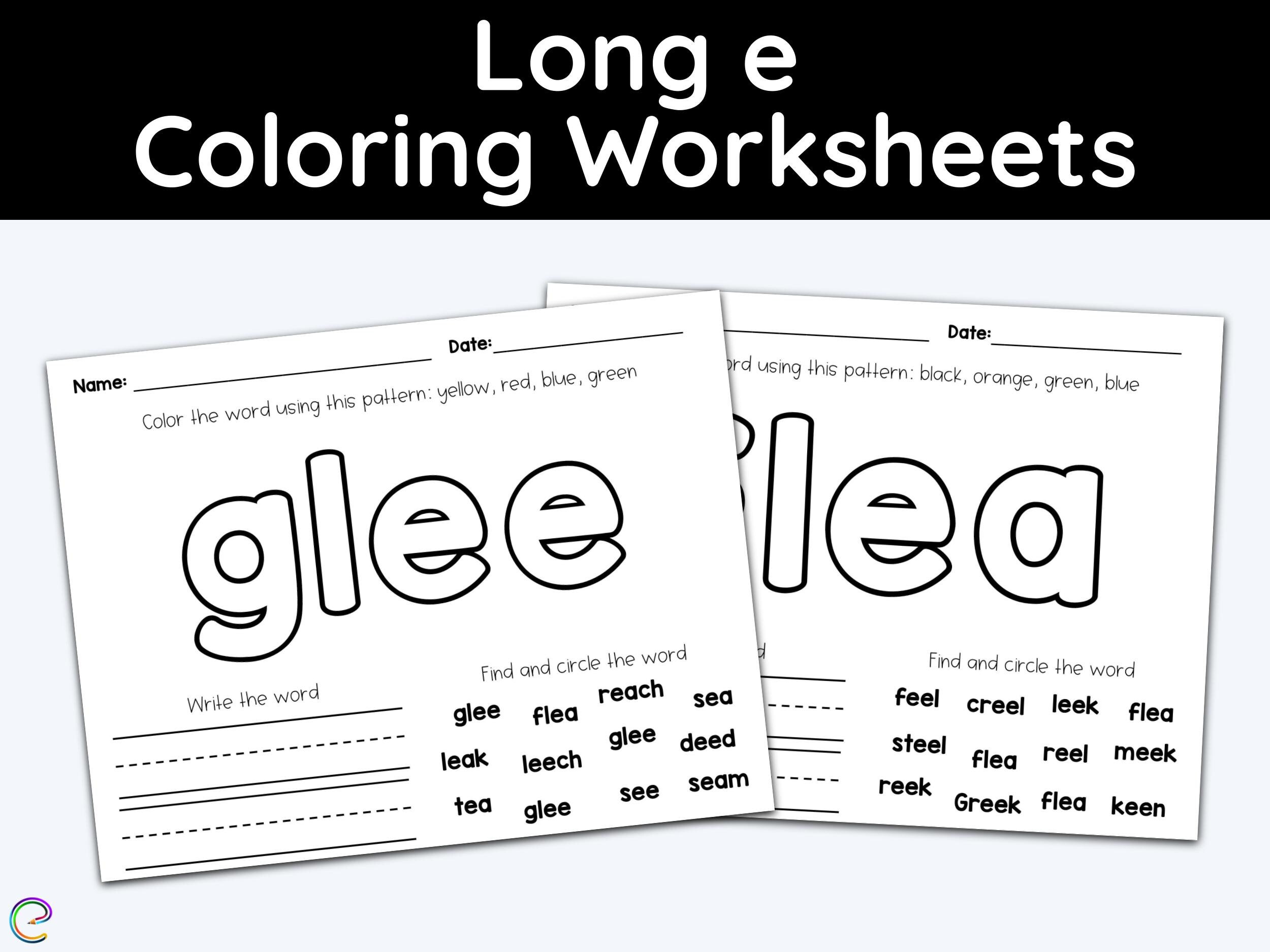 Vowel Sounds, Long E, Coloring Worksheets, Teaching Resources, Reading ...