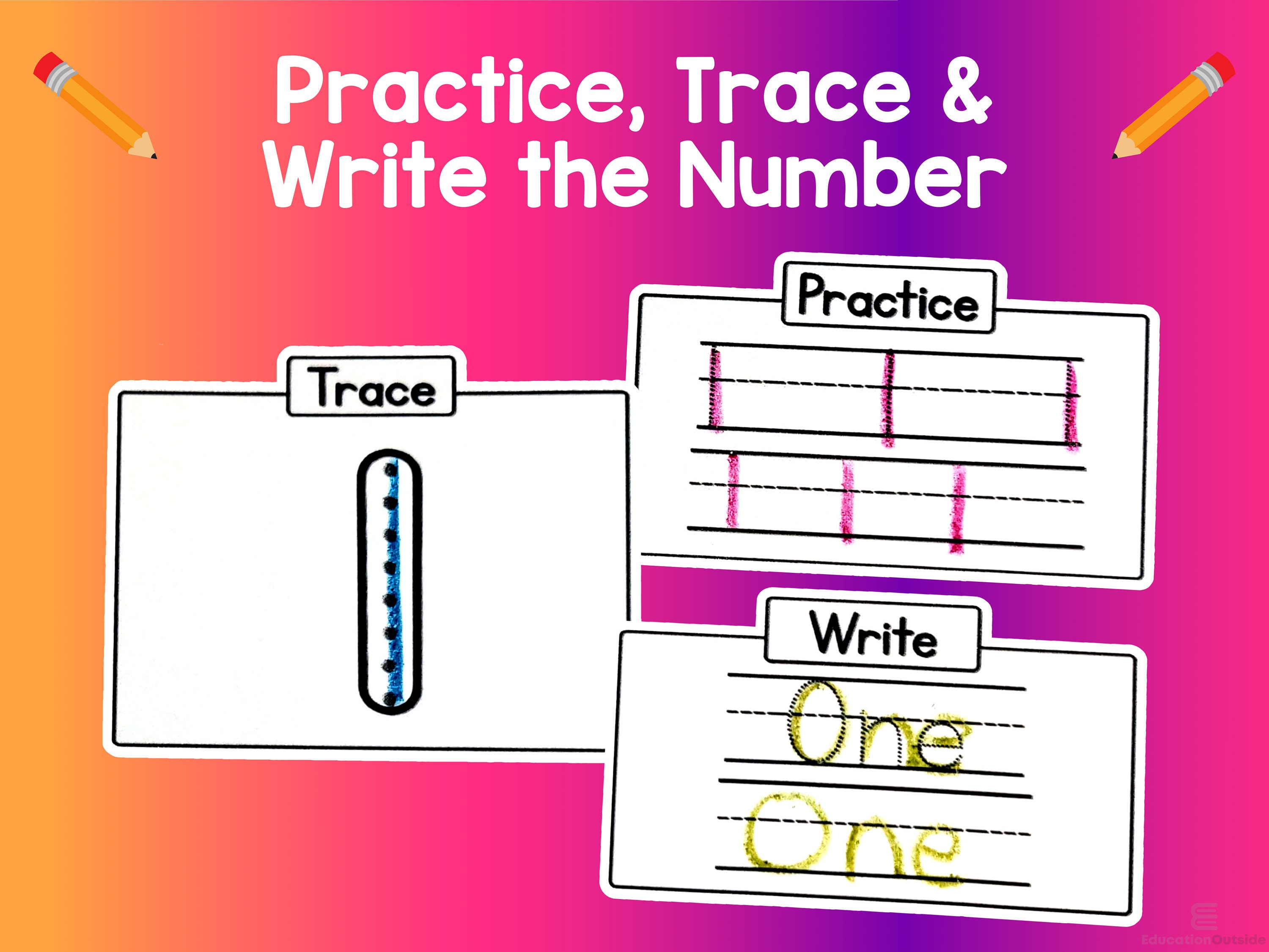 42 PAGES Numbers Printable 0-20 Number Tracing Kindergarten Math ...