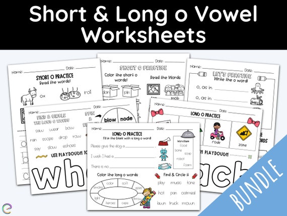 Vowel Sounds Long O Short O Kids Worksheets Printable | Etsy Australia
