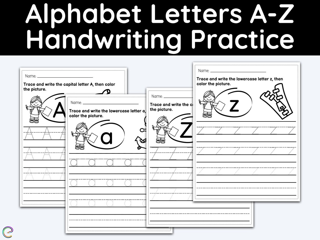 52 Alphabet Handwriting Practice Worksheets, Education Printables ...