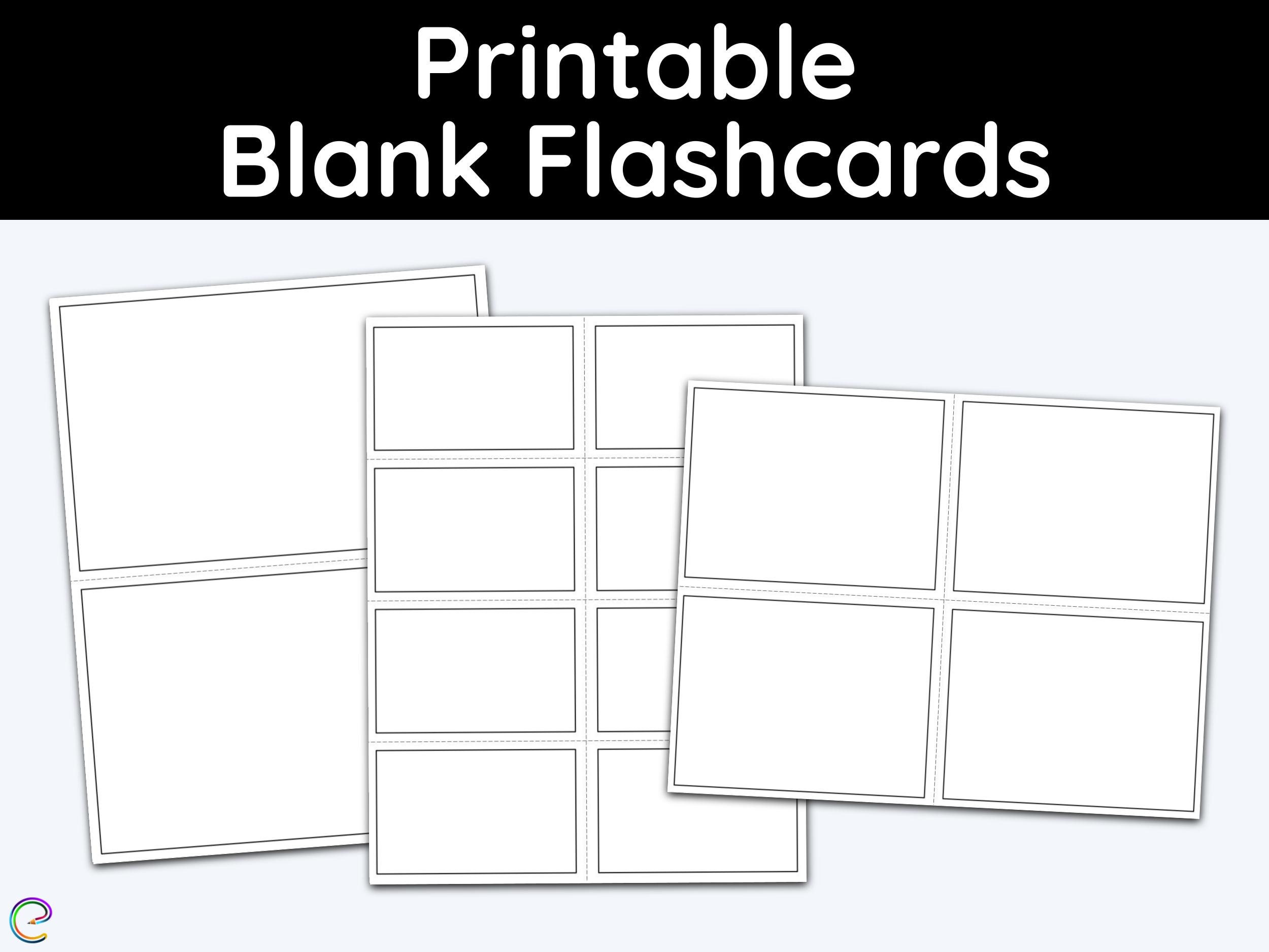 Blank Printable Flash Cards Education Printables Math Etsy