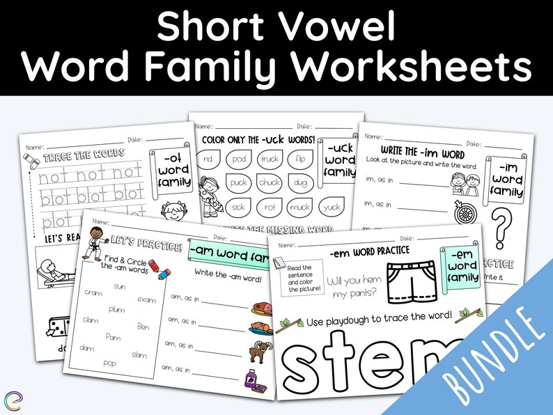 Word Families Short Vowels Vowel Sounds 1st Grade - Etsy