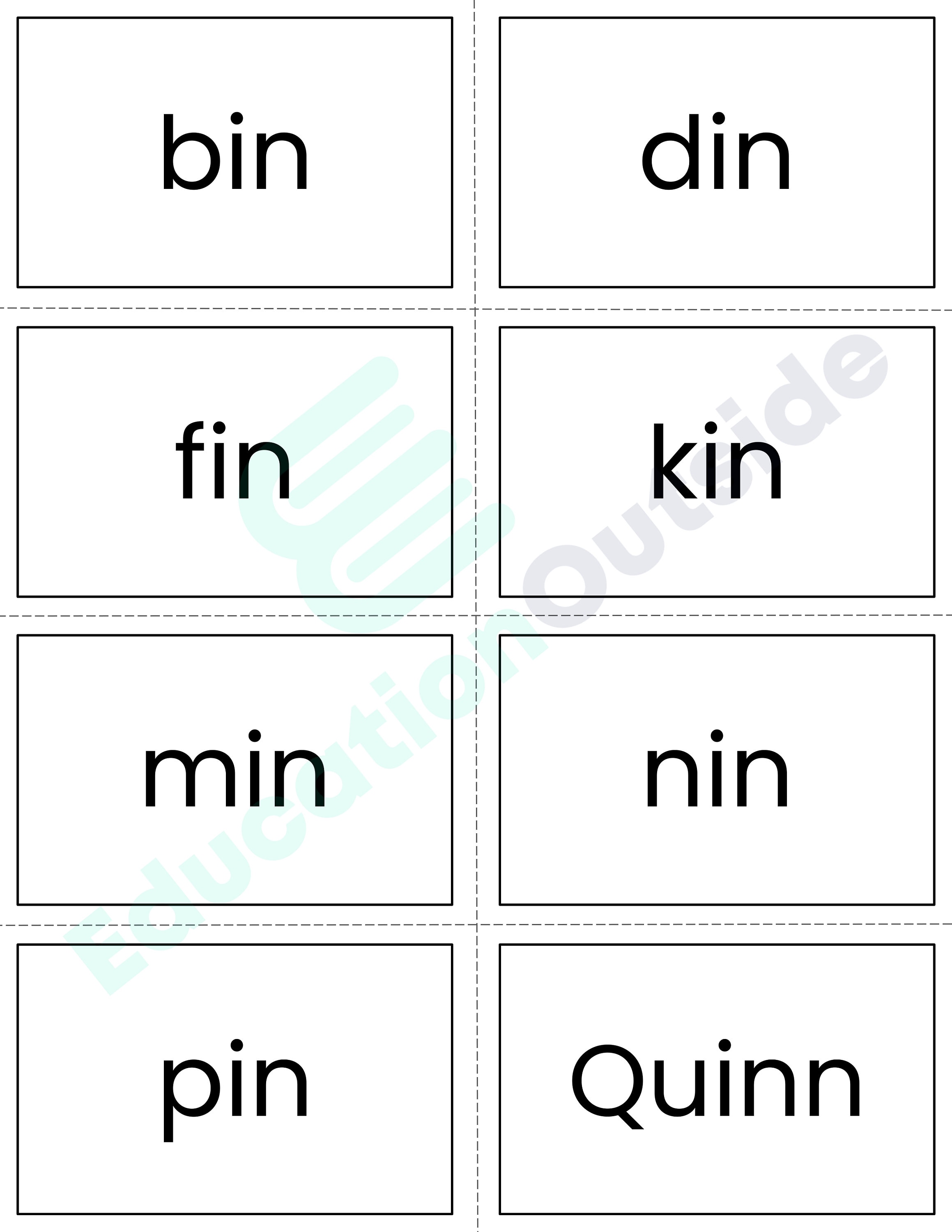 Vowel Sounds, Short I, Word Families, Flash Cards, Reading Printable ...