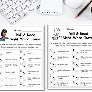 Roll a Sight Word Kids Worksheet Activity, Teacher Resources Education ...