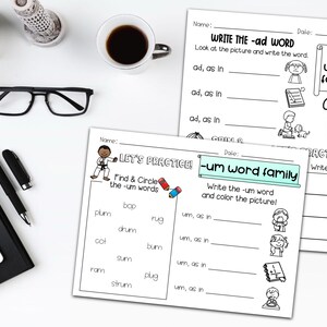 Word Families, Short Vowels, Vowel Sounds, 1st Grade Worksheets, Kinder ...