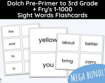 46 Printable Dolch 2nd Grade Sight Word Flashcards - Etsy