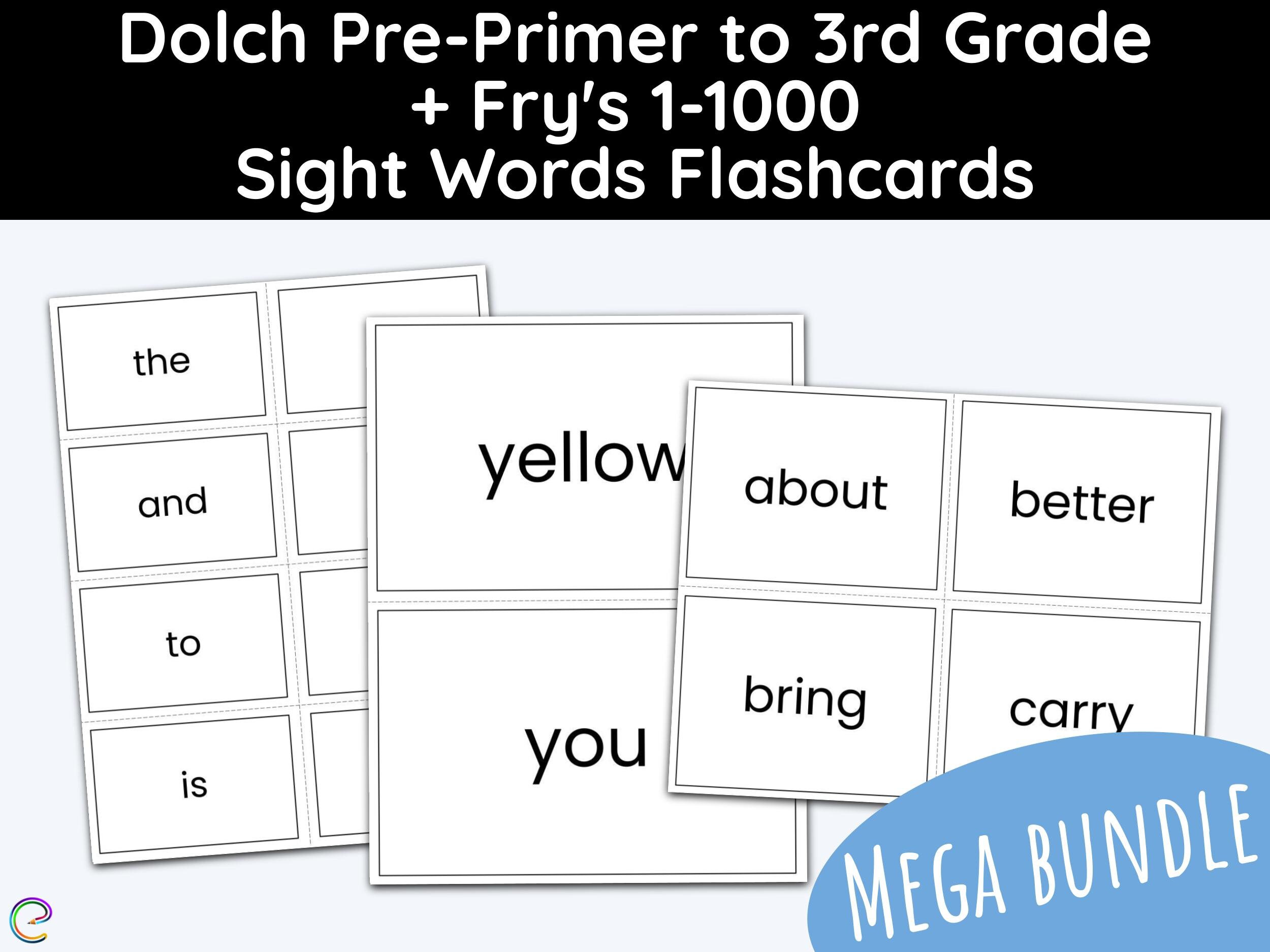Dolch | Sight Word Flashcards | Mega Bundle | Kindergarten | 1st Grade ...
