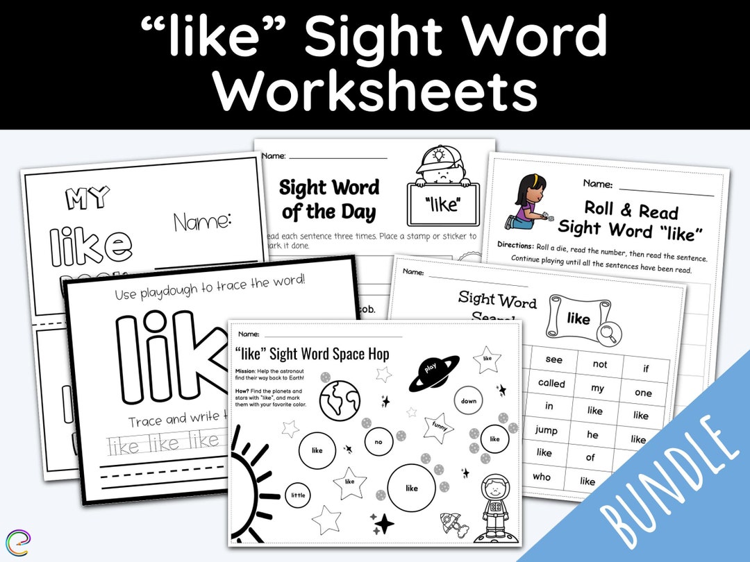Sight Word Worksheet, Sight Word Like, Education Printables ...