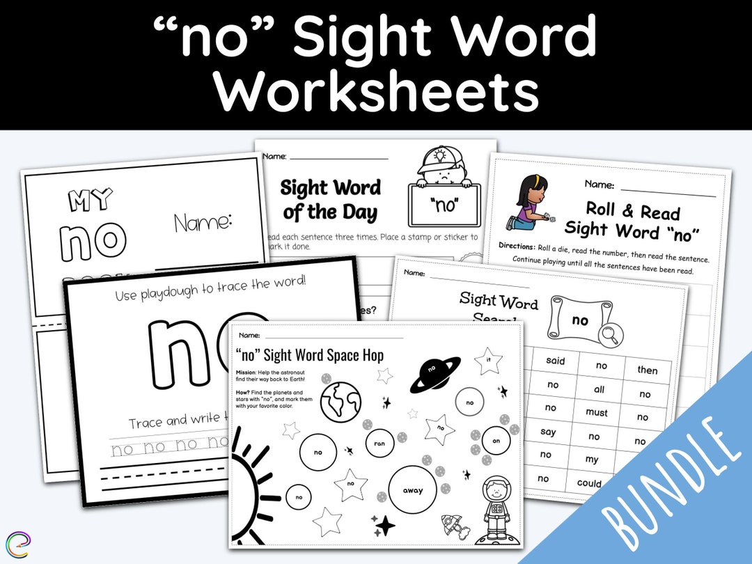 Sight Words, Sight Word No, Children Worksheets, Kindergarten, 1st ...