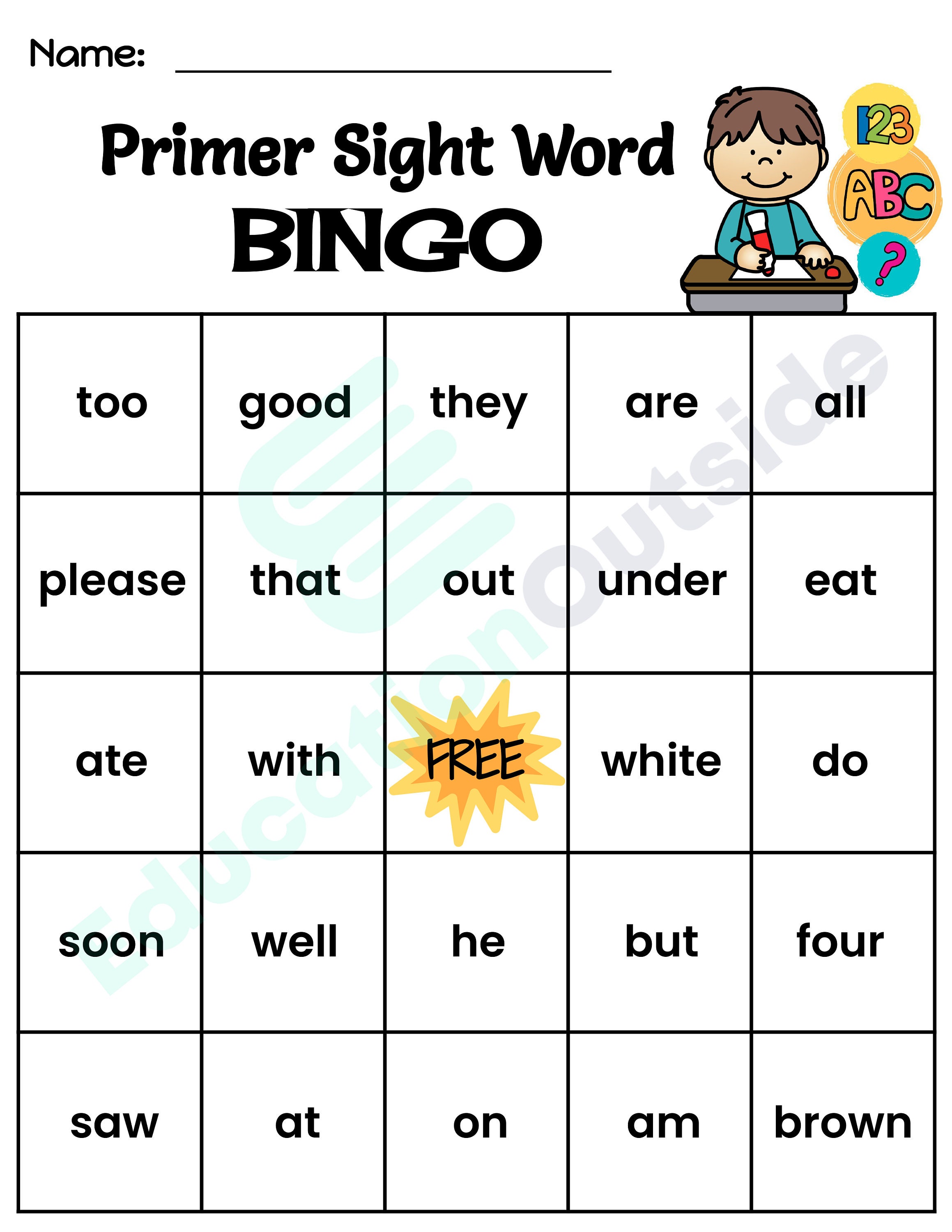 Dolch Sight Words | Bingo | Kindergarten Worksheets | Activity Sheets ...