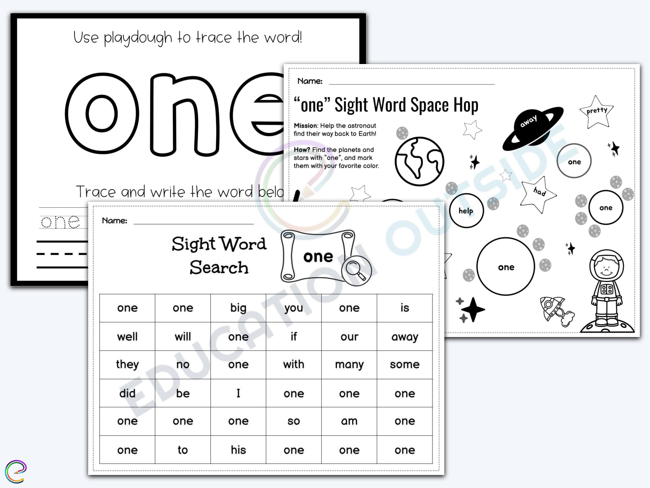 Sight Word One, Sight Word Printable, Learning Activities, First Grade ...