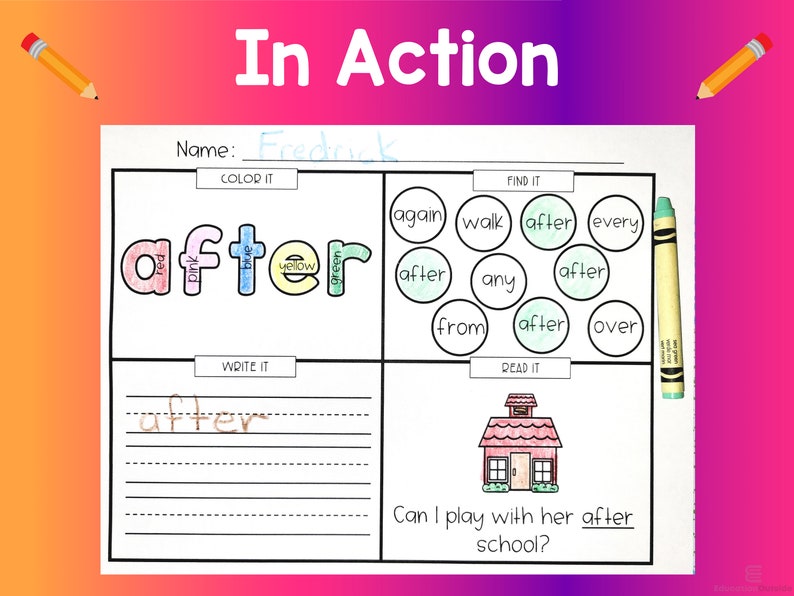 1st Grade Worksheets Dolch Sight Words Activity Mat Activity Sheets ...