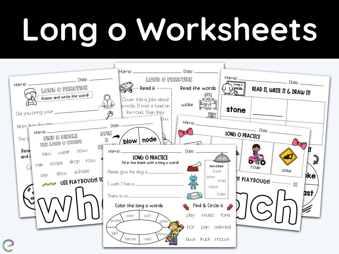 1st Grade Worksheets, Long O, Second Grade, Education Printables, Vowel ...