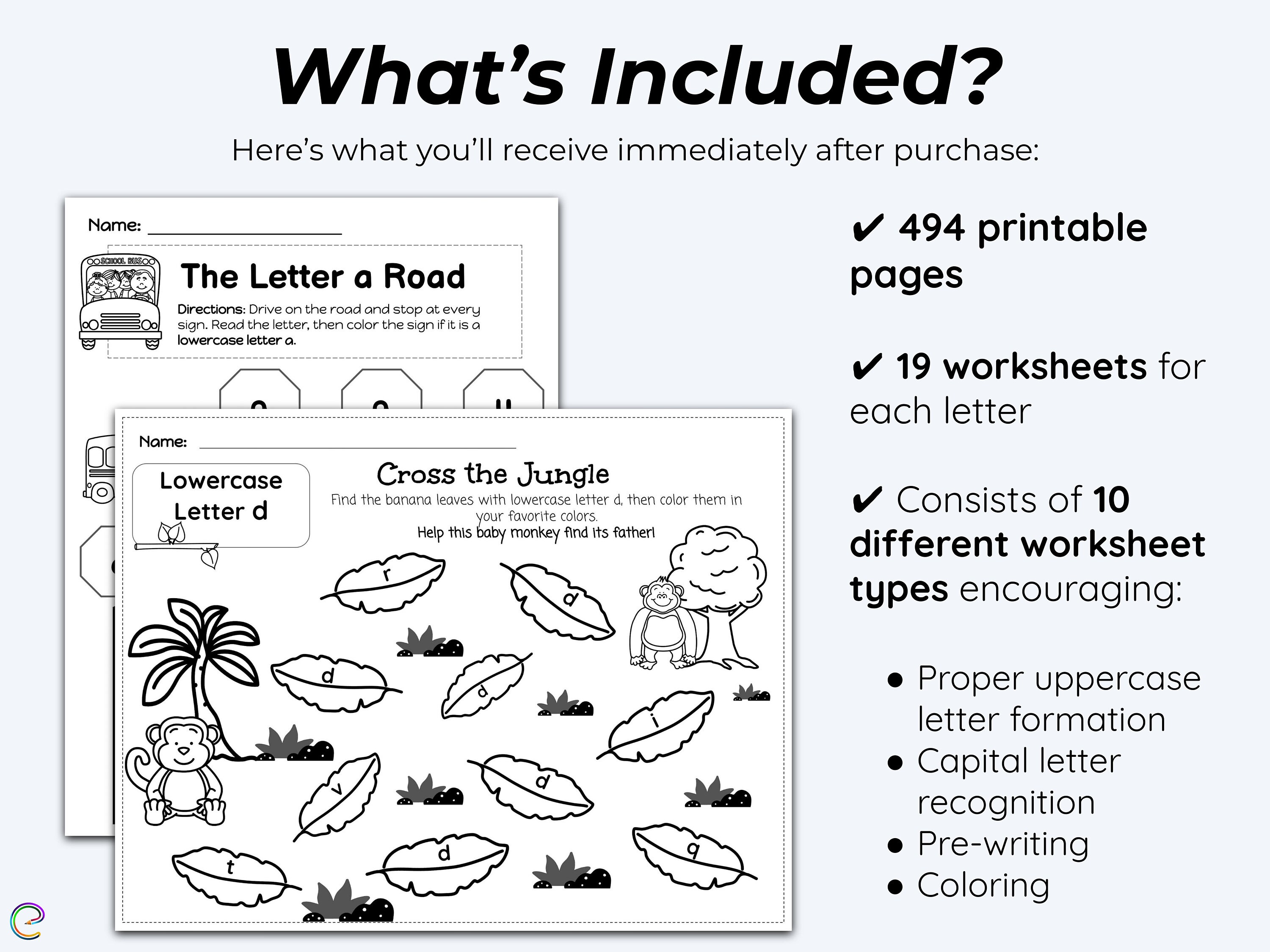 494 Lowercase Alphabet Worksheets Mega Bundle, Alphabet Tracing ...