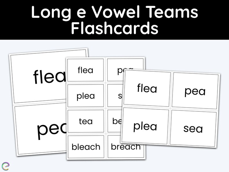 Long E Vowel Teams Flashcards Phonics Teacher Resources - Etsy