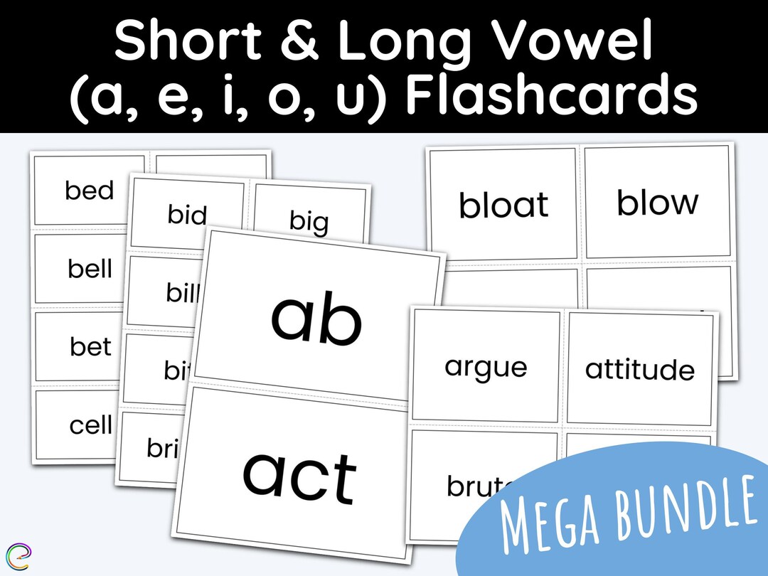 Mega Bundle, Vowels, Long Vowels, Short Vowels, Flashcards, Second ...