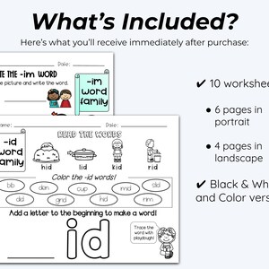 Short I, Vowels, Word Families, Children Activities, Homeschool ...