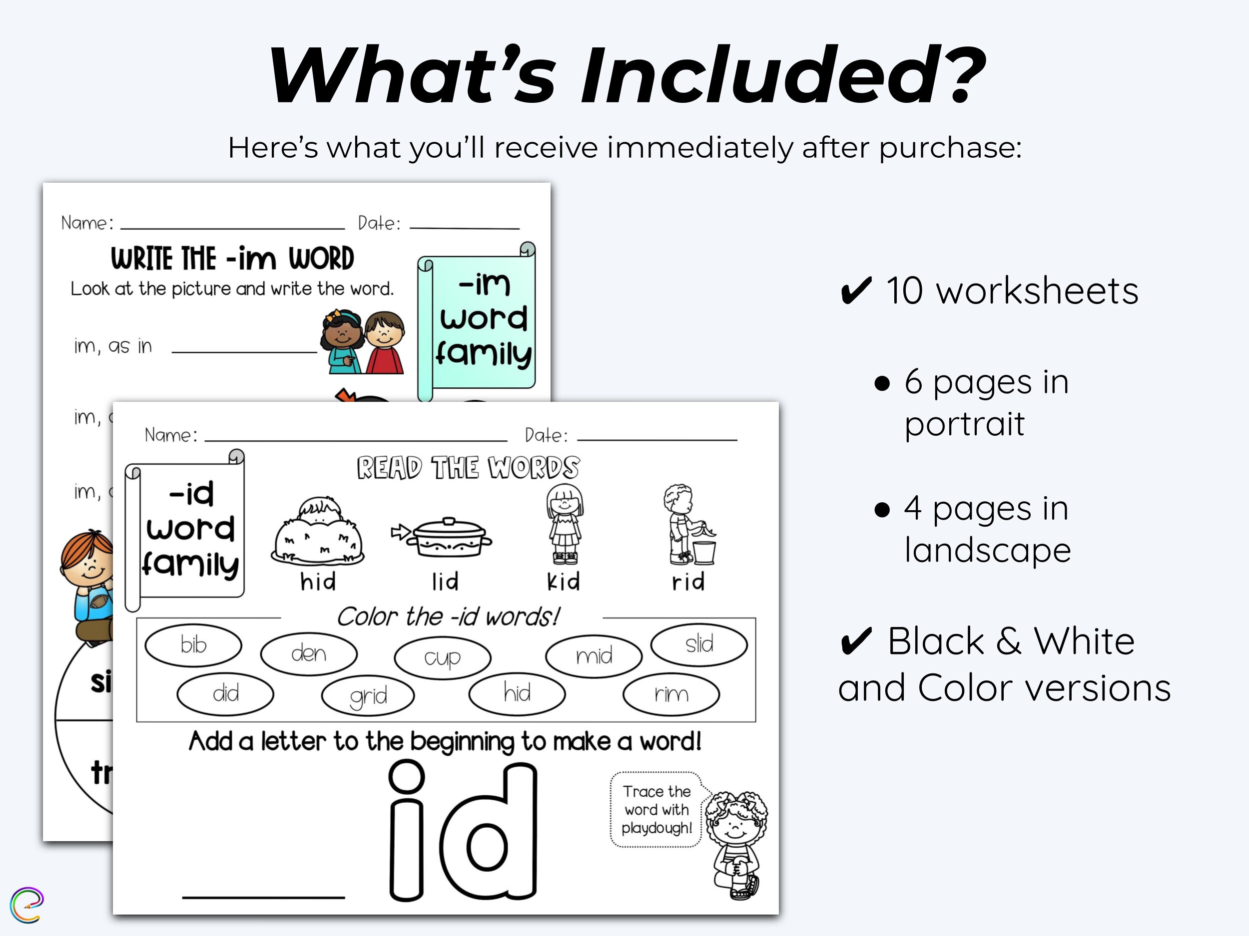 Short I, Vowels, Word Families, Children Activities, Homeschool ...