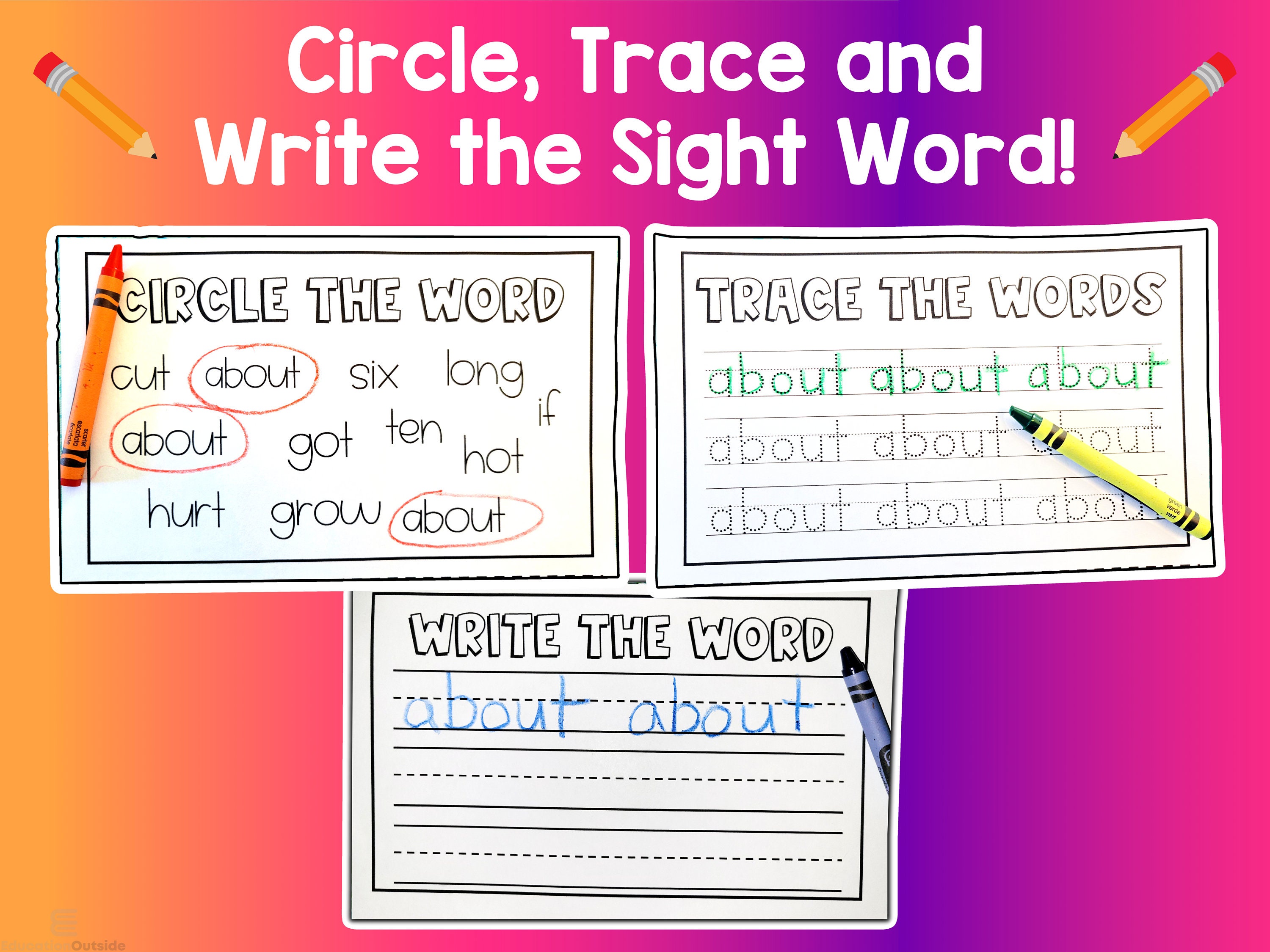 Third Grade Activity Books Dolch Kids Worksheets Teaching Resources ...