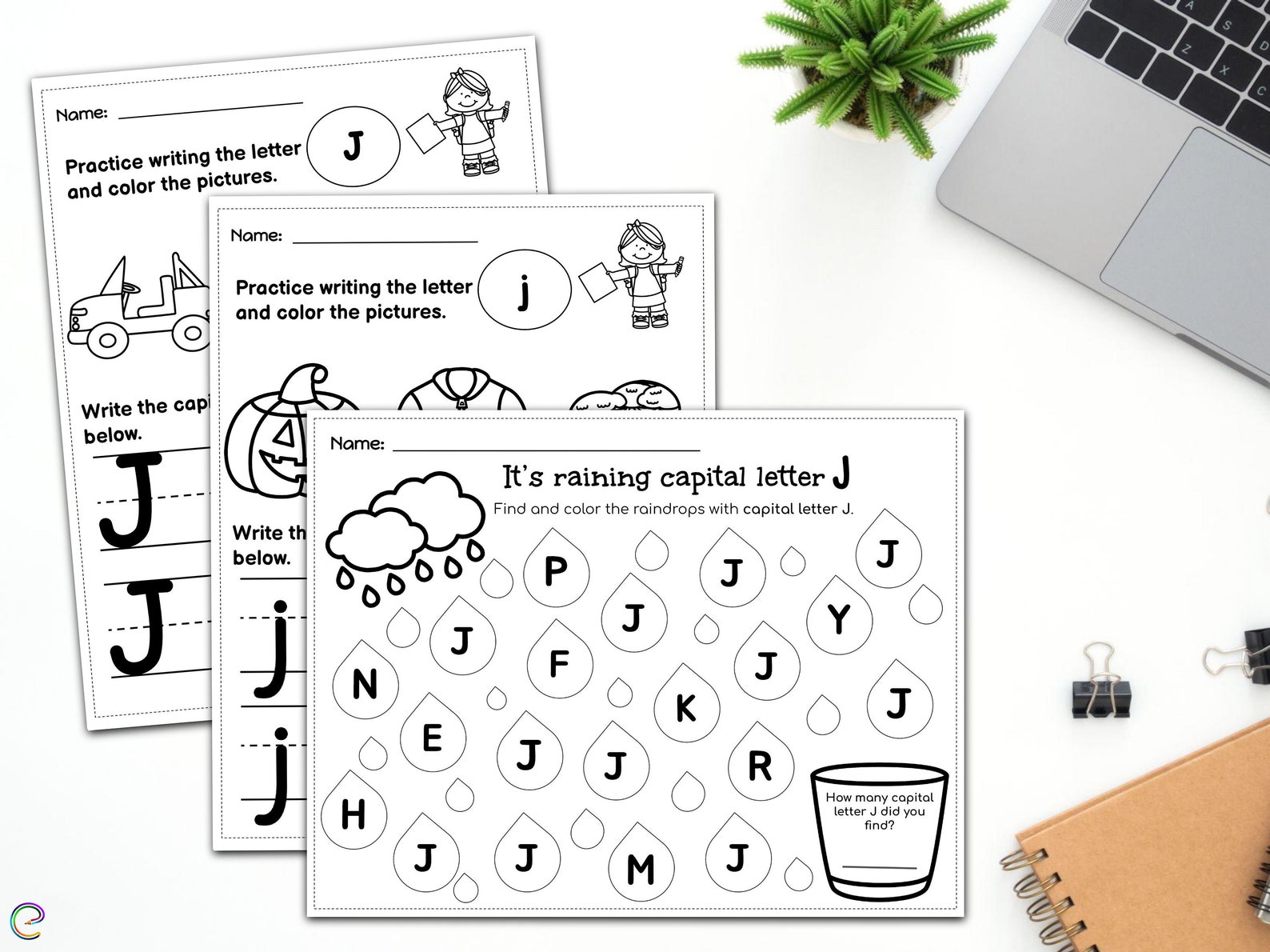 42 Letter J Handwriting Practice Mega Bundle, Alphabet Worksheets ...