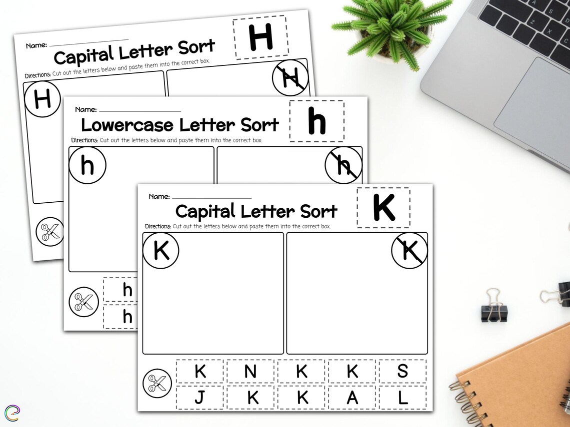 52 Cut Sort Paste Alphabet Worksheets Activity Sheets - Etsy