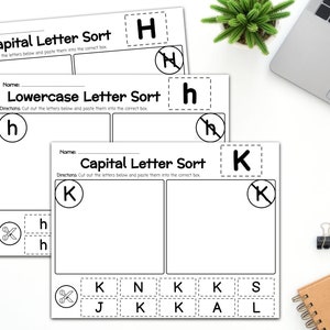 52 Cut Sort Paste Alphabet Worksheets, Activity Sheets, Daycare ...