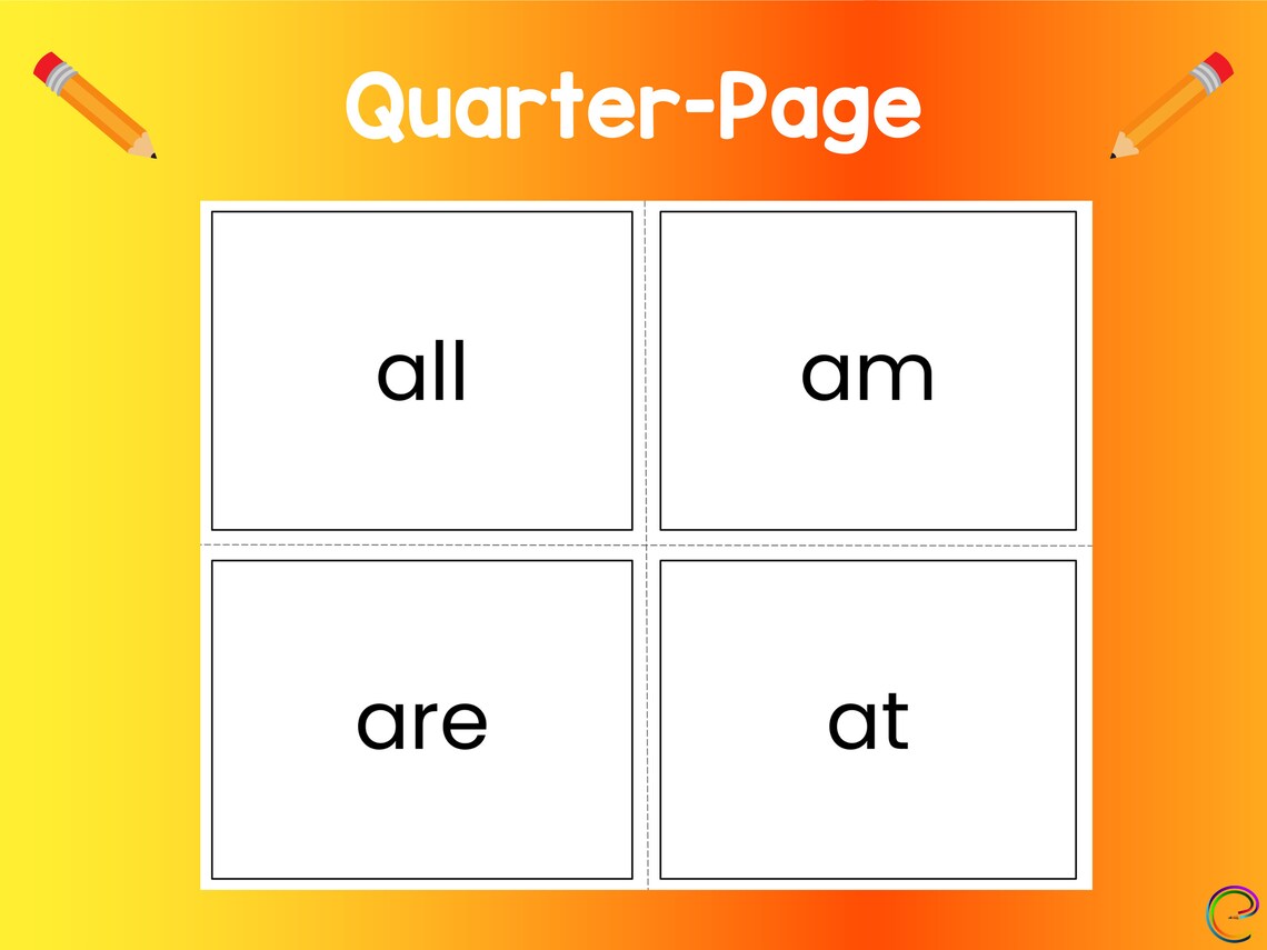 Kindergarten Dolch Sight Word Flashcards Education Printables Early ...