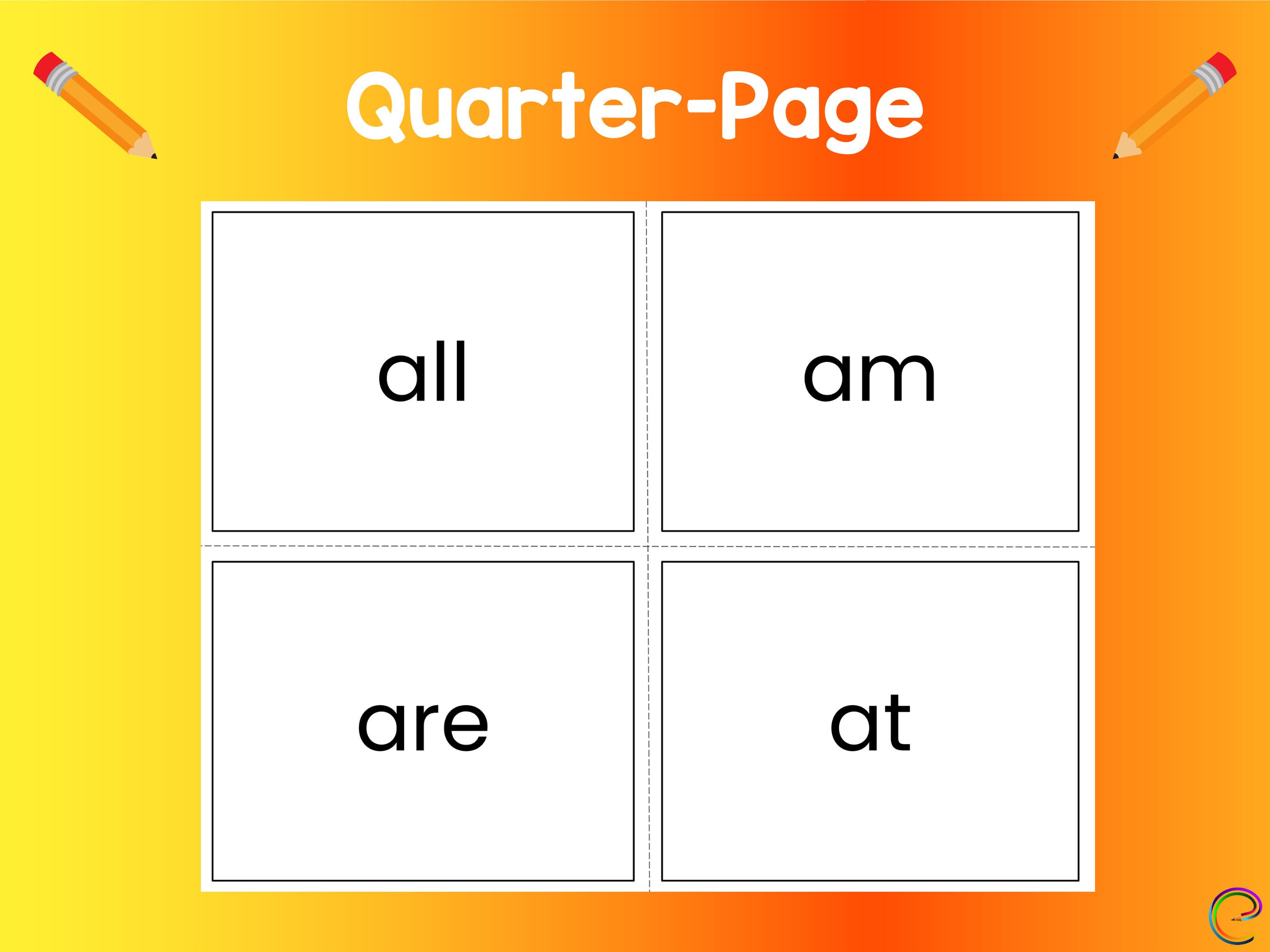 Kindergarten | Dolch Sight Word Flashcards | Education Printables ...