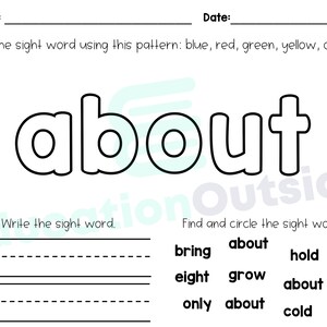 3rd Grade | Coloring Worksheets | Dolch Sight Words | Coloring Pages ...