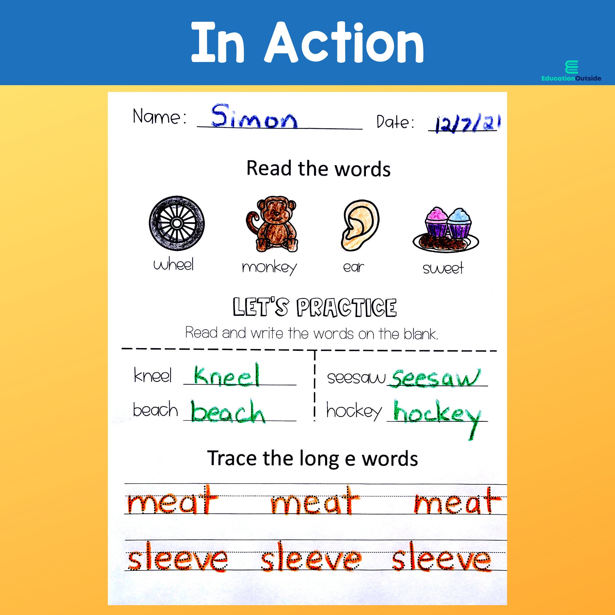 Long Vowel Worksheets, Long E, Education Worksheets, Vowel Sounds ...