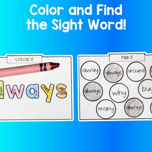 2nd Grade | Dolch Sight Words | Activity Mat | Activity Sheets ...