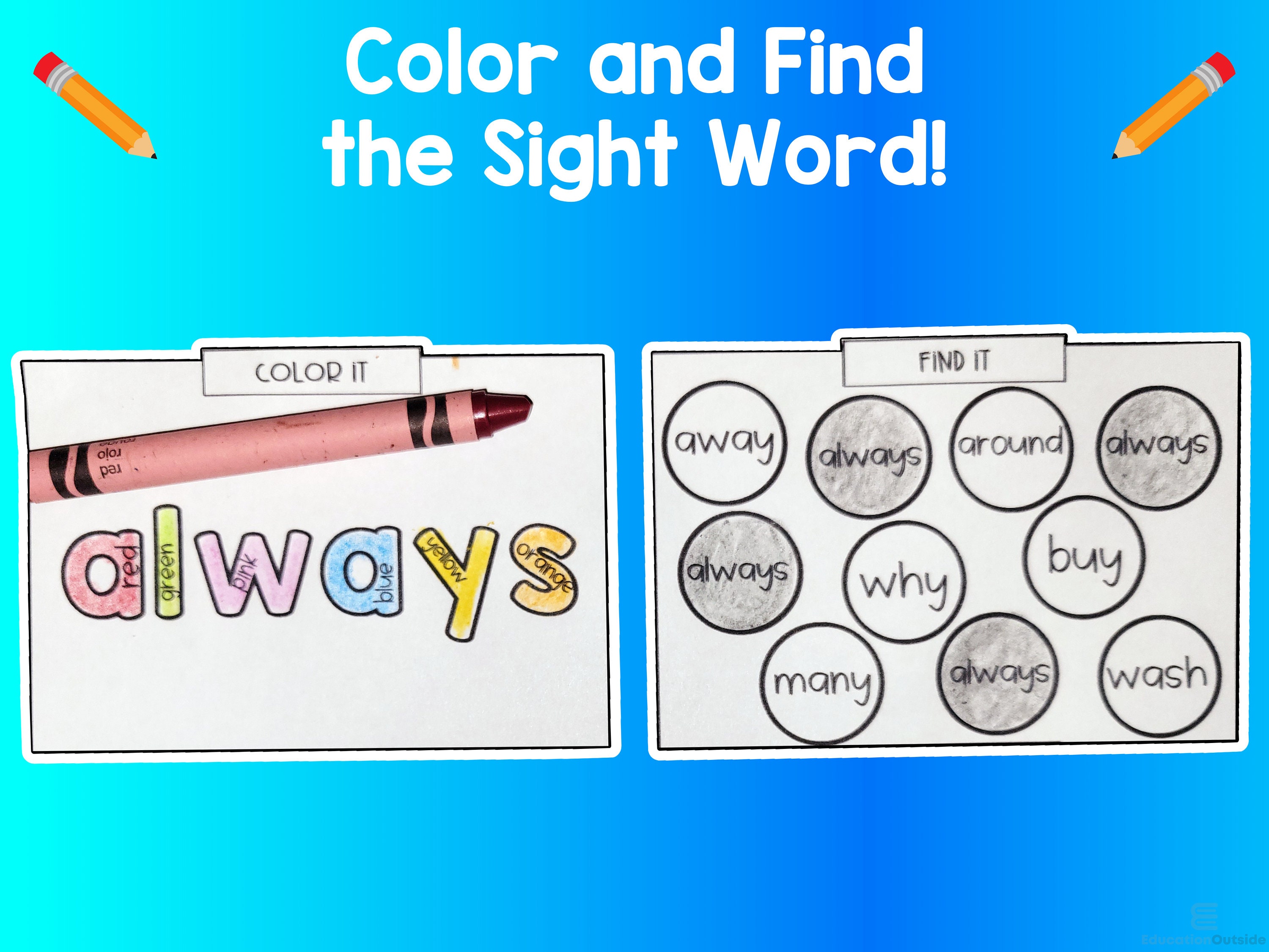2nd Grade Dolch Sight Words Activity Mat Activity Sheets Daycare ...
