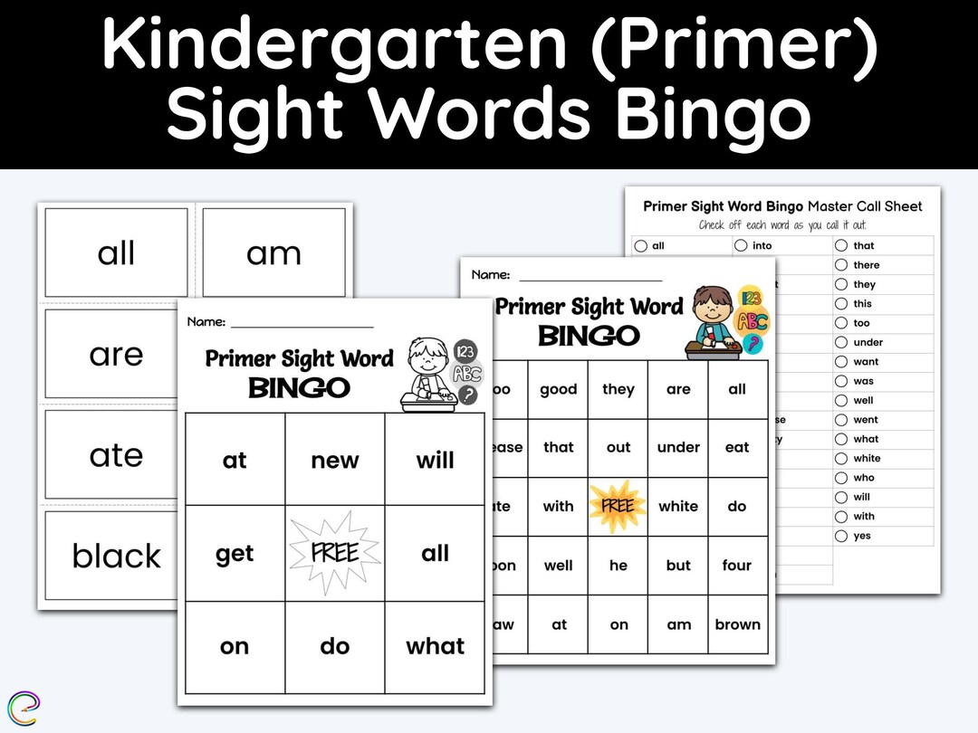 Dolch Sight Words | Bingo | Kindergarten Worksheets | Activity Sheets ...