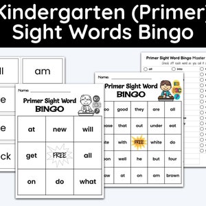 Dolch Sight Words | Bingo | Kindergarten Worksheets | Activity Sheets ...