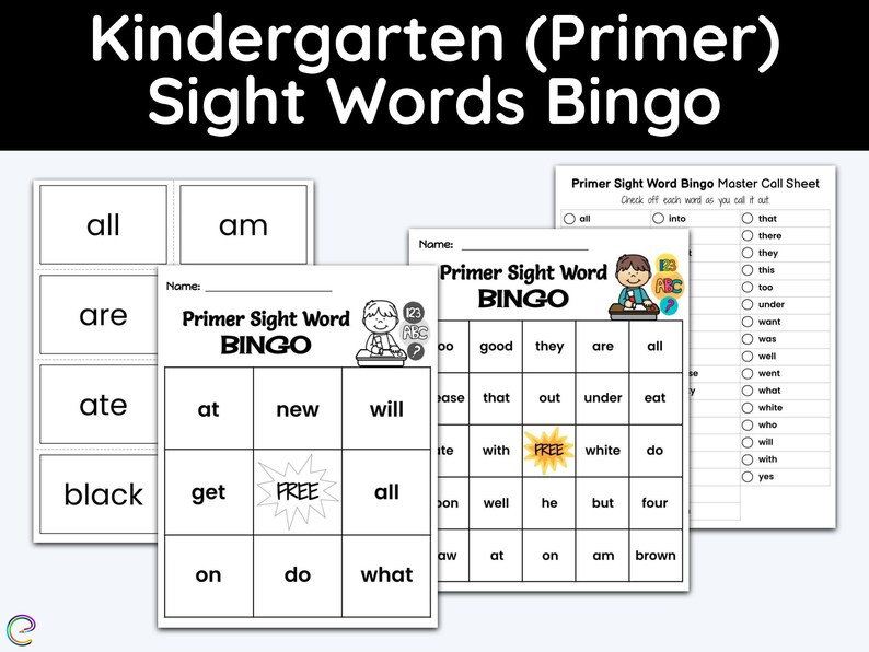 Dolch Sight Words | Bingo | Kindergarten Worksheets | Activity Sheets ...