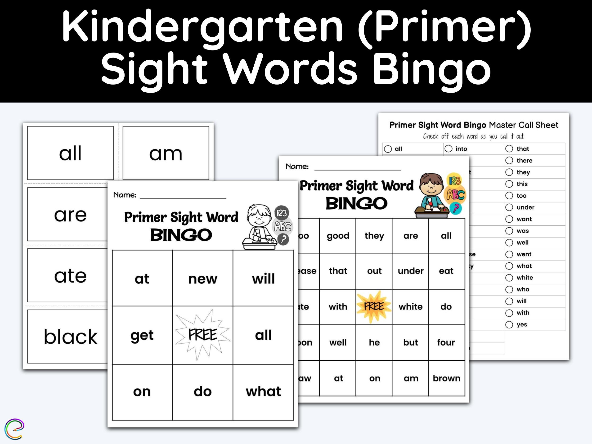 Dolch Sight Words | Bingo | Kindergarten Worksheets | Activity Sheets ...