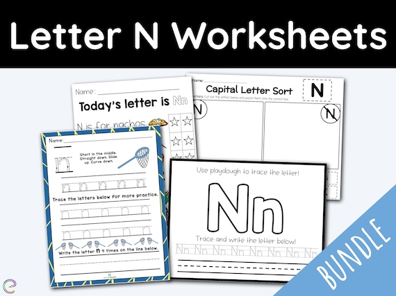 42 Letter N Alphabet Worksheets Education Printables | Etsy
