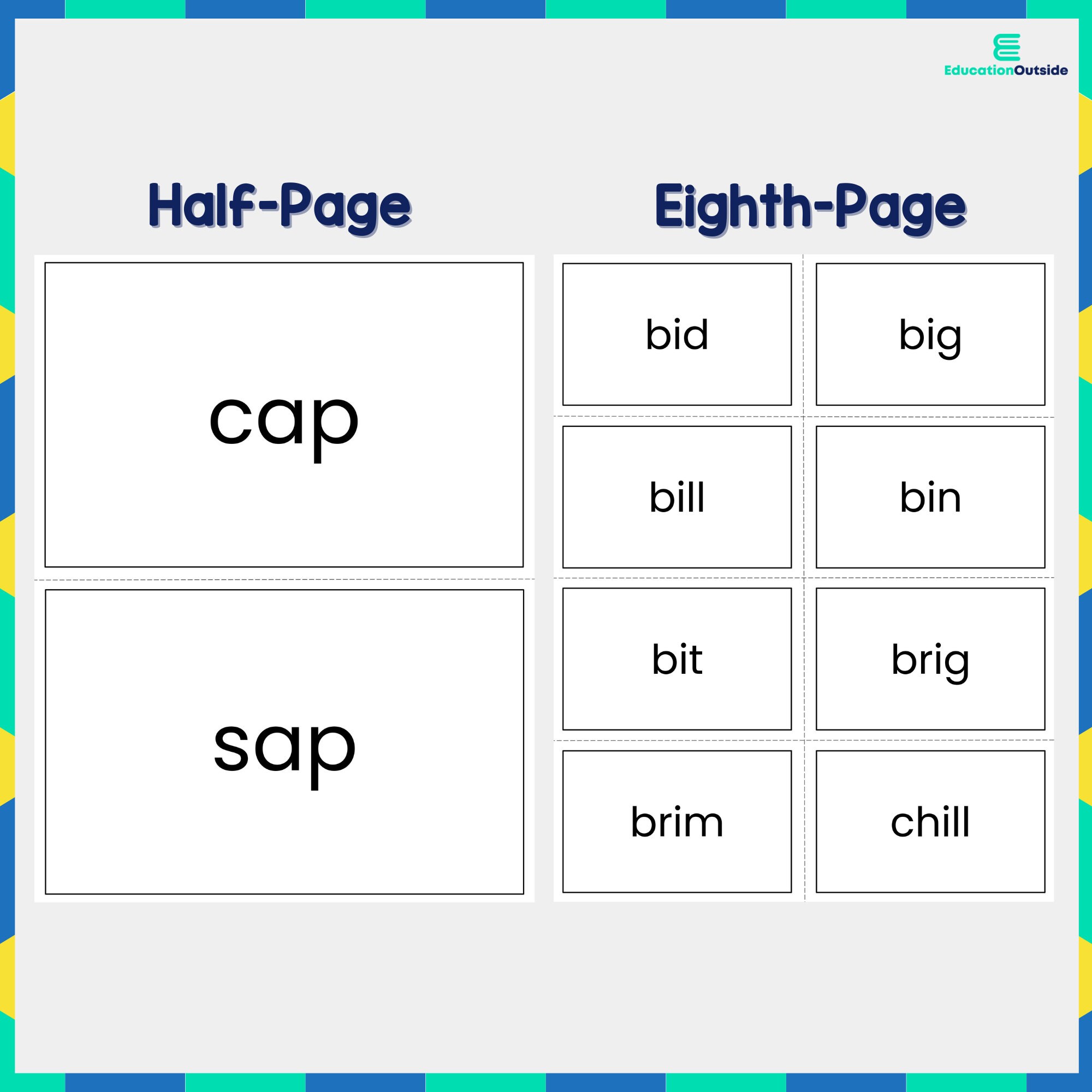 Word Families, Short Vowels, Flashcards Printable, Second Grade, First ...