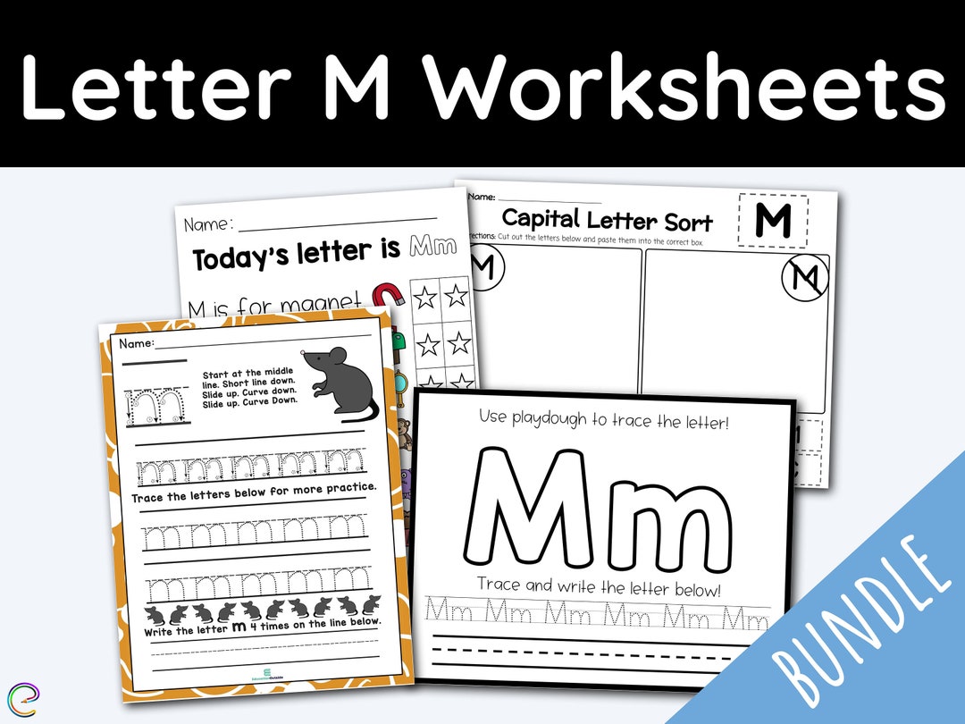 42 Letter M Education Worksheets, Letter Worksheet Mega Bundle ...