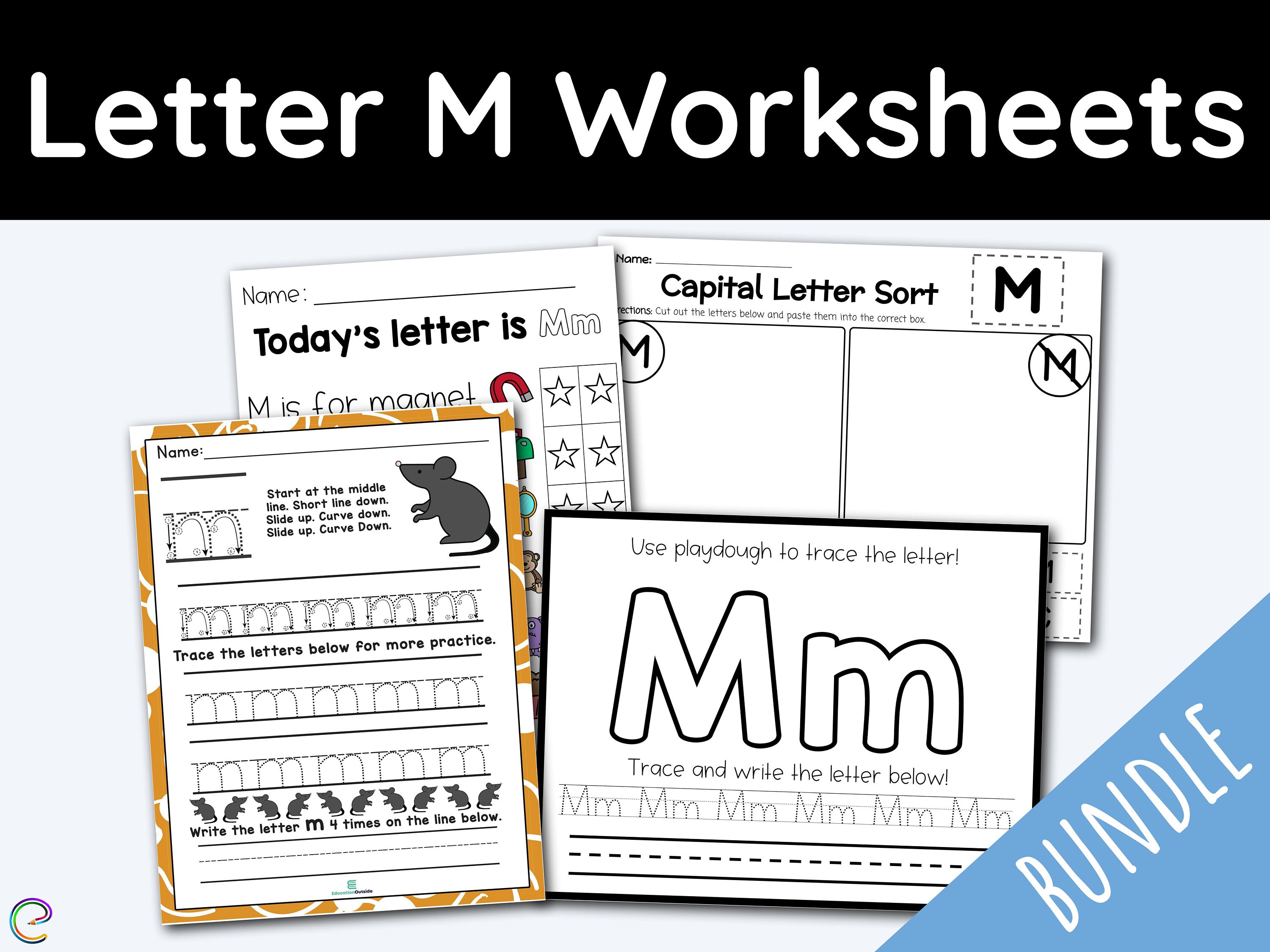42 Letter M Education Worksheets Letter Worksheet Mega Bundle - Etsy