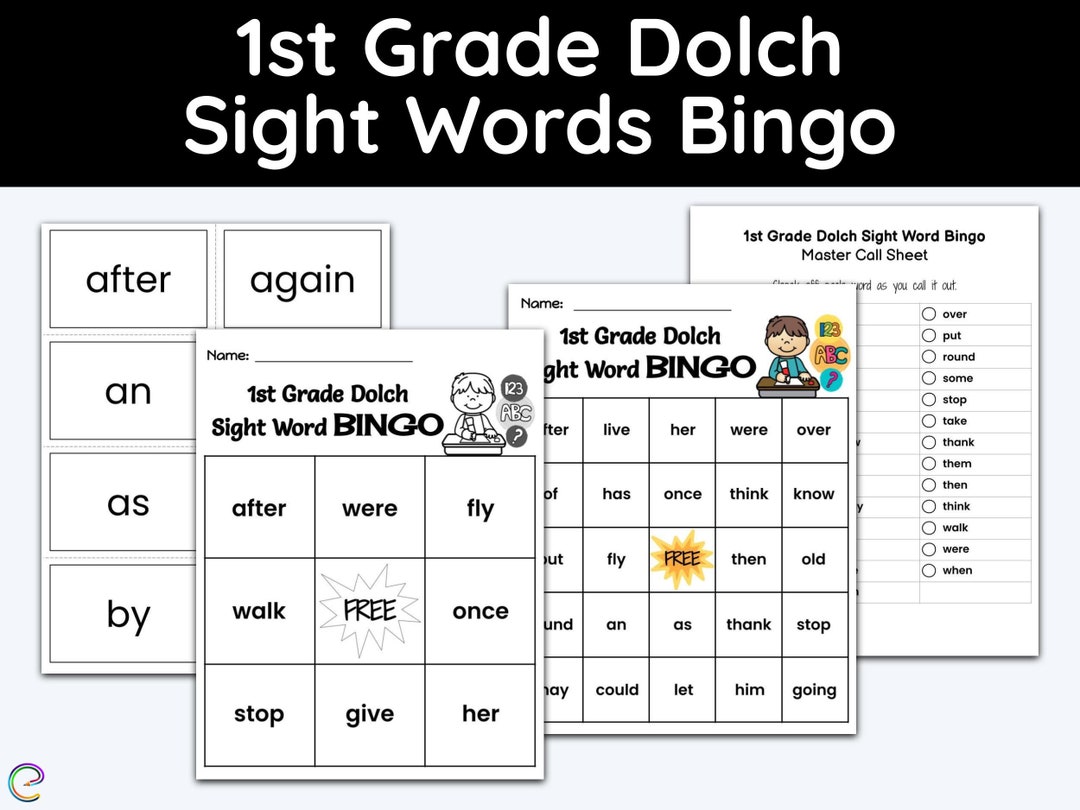 1st Grade Worksheets | Bingo | Dolch Sight Words | Homeschool Printable ...