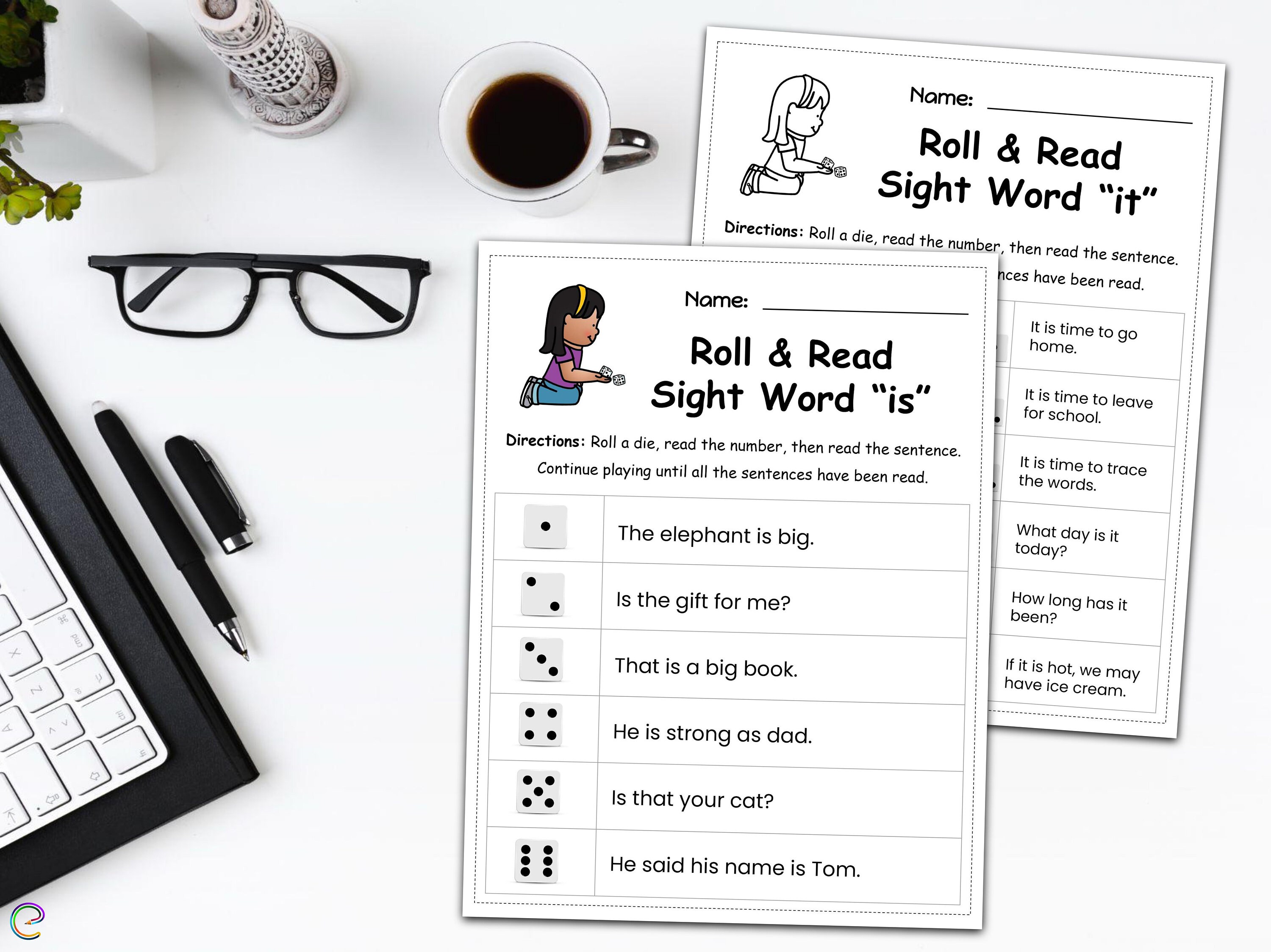 Roll a Sight Word Mega Bundle, Education Printables for Early Learning ...