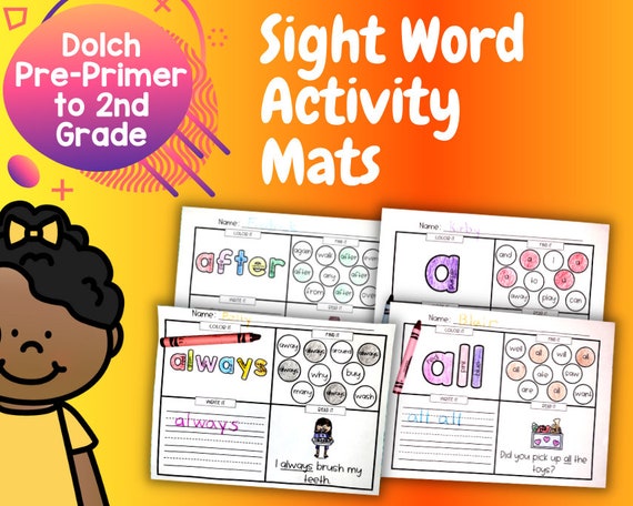179 PAGES Mega Bundle Dolch Sight Words Activity Mat - Etsy