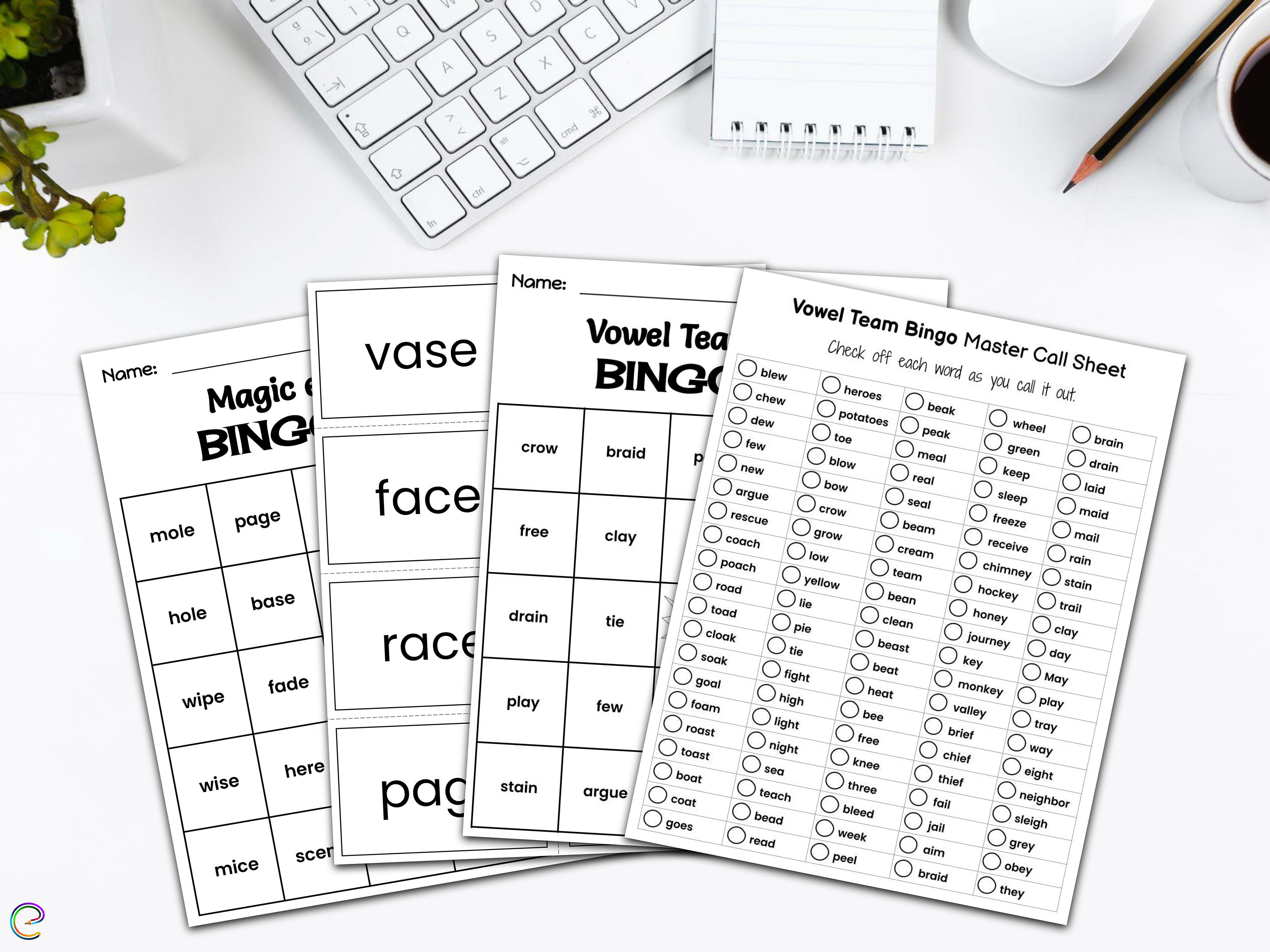 222 Page Vowel Practice Kids Bingo Mega Bundle, Education Printables ...