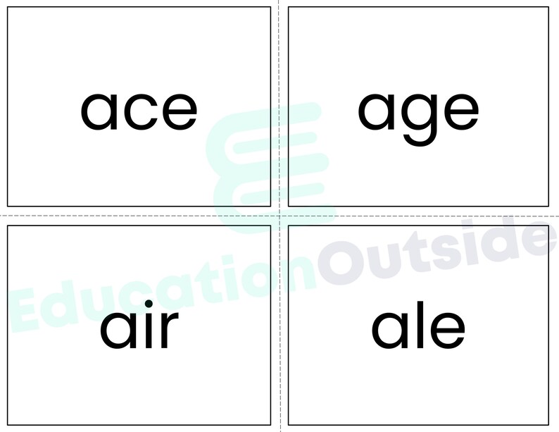 Flashcards Vowel Sounds Long A Kindergarten First Grade - Etsy