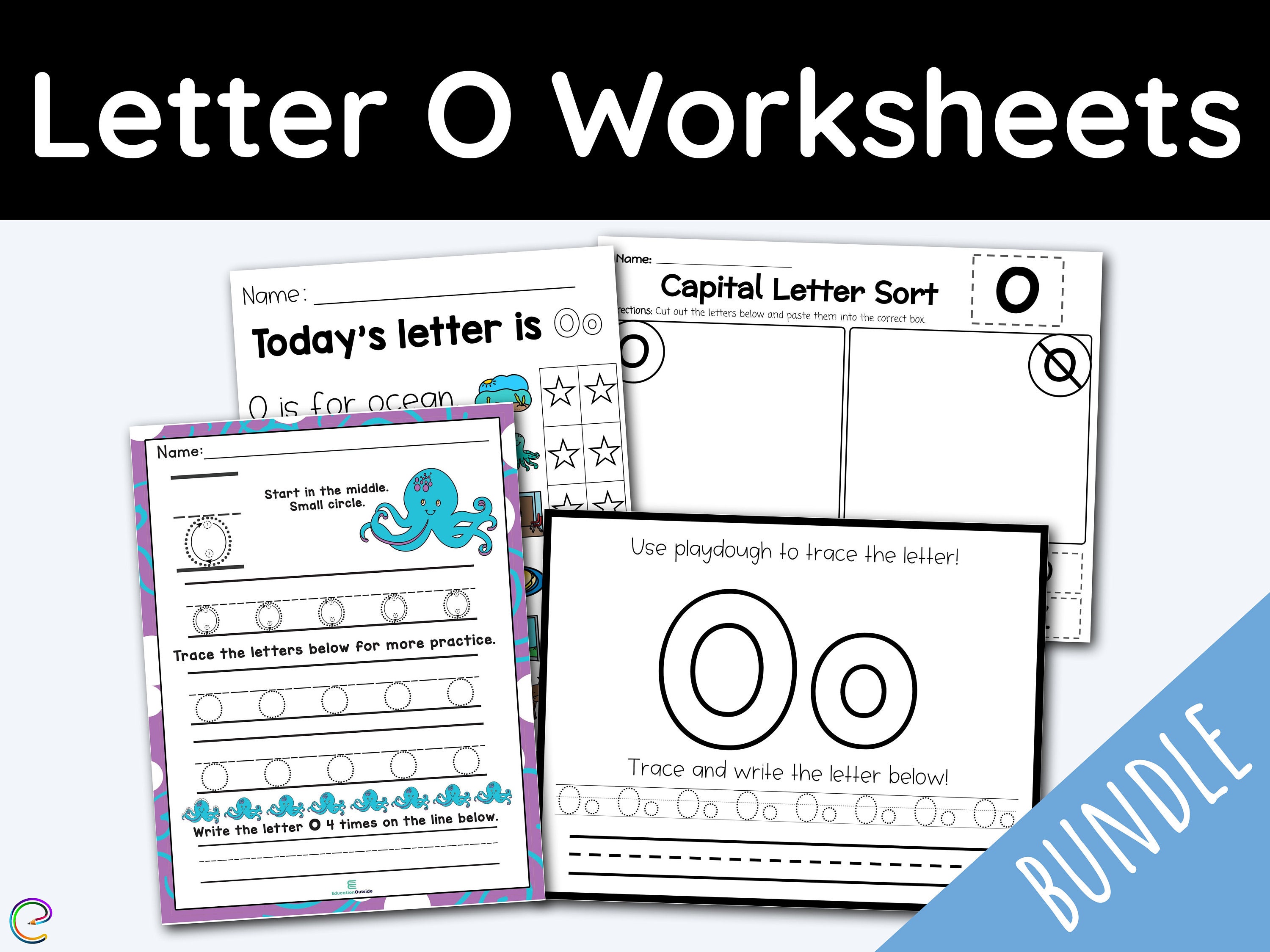 42 Letter O Children Worksheets Alphabet Printable Letter - Etsy