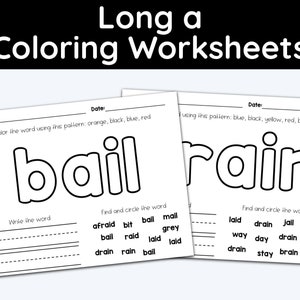 Coloring Worksheets, Long A, Long Vowel Worksheets, 1st Grade ...