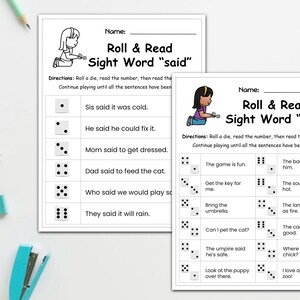 Roll a Sight Word Mega Bundle, Education Printables for Early Learning ...